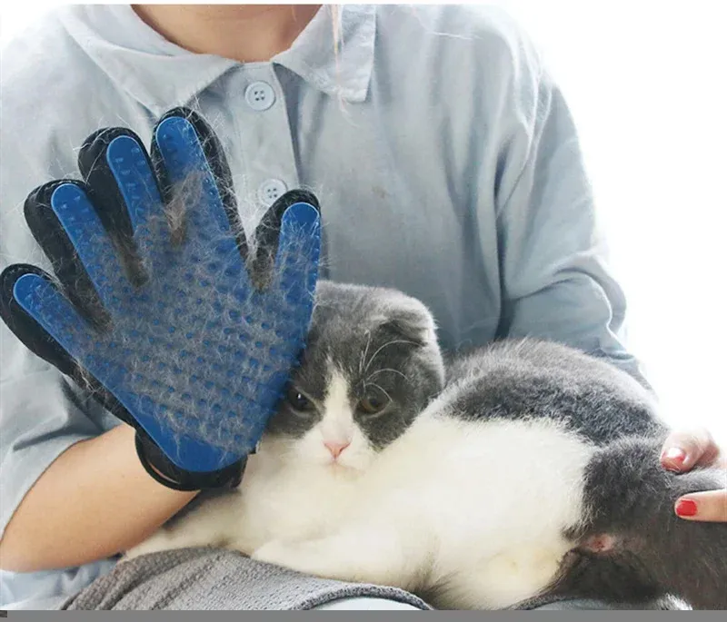 Pet Glove Cat Grooming Glove Hair Deshedding Brush Gloves Dog Comb for ...