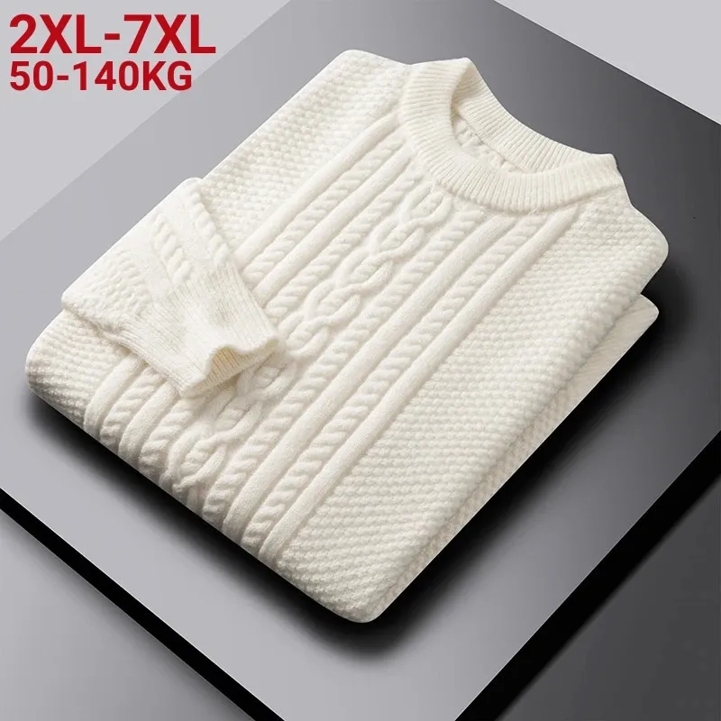 Premium Quality Plus Size Men's Wool Pullover Sweater - Rollneck Knit ...