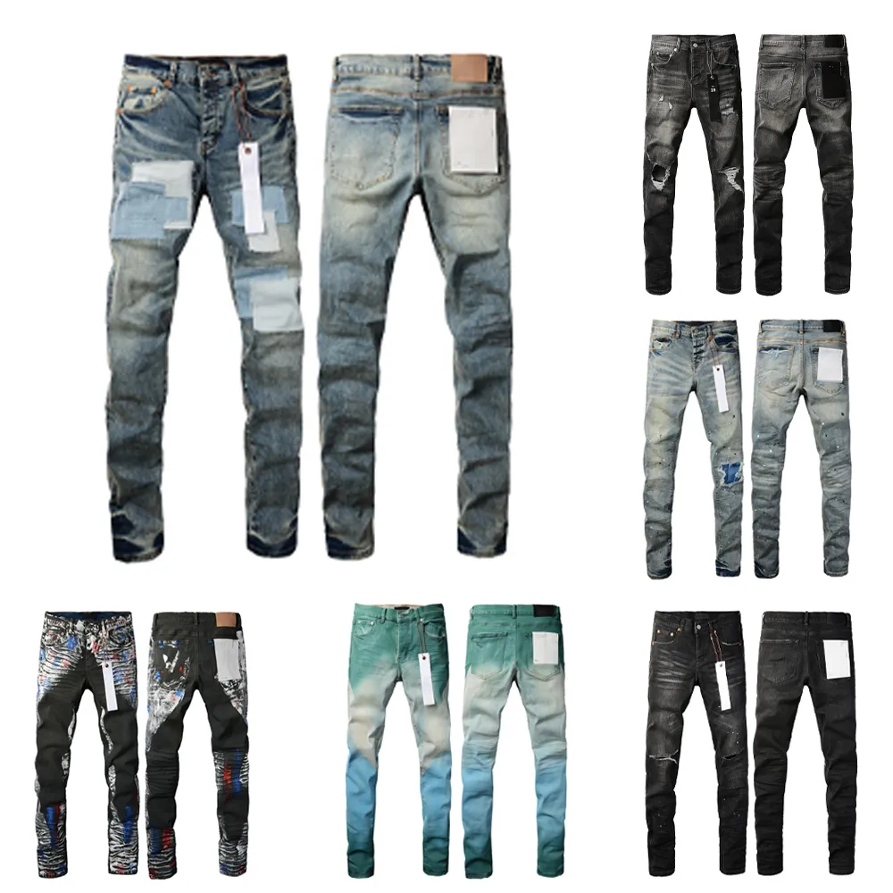 Men's Designer Patch Jeans: Slim Fit High Street Style Hip Hop Pants ...