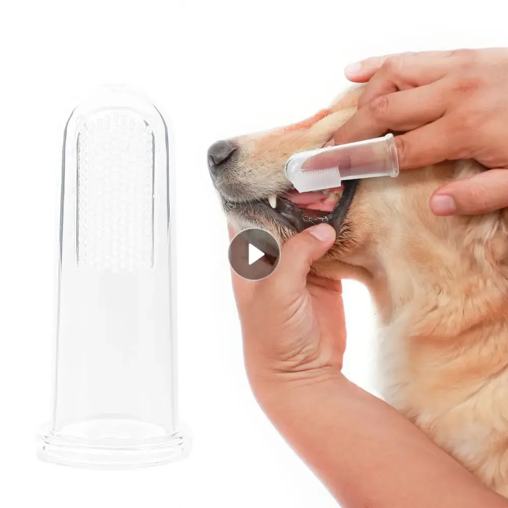 Pet silicone finger cots toothbrush soft silicone dog and cat dental ...