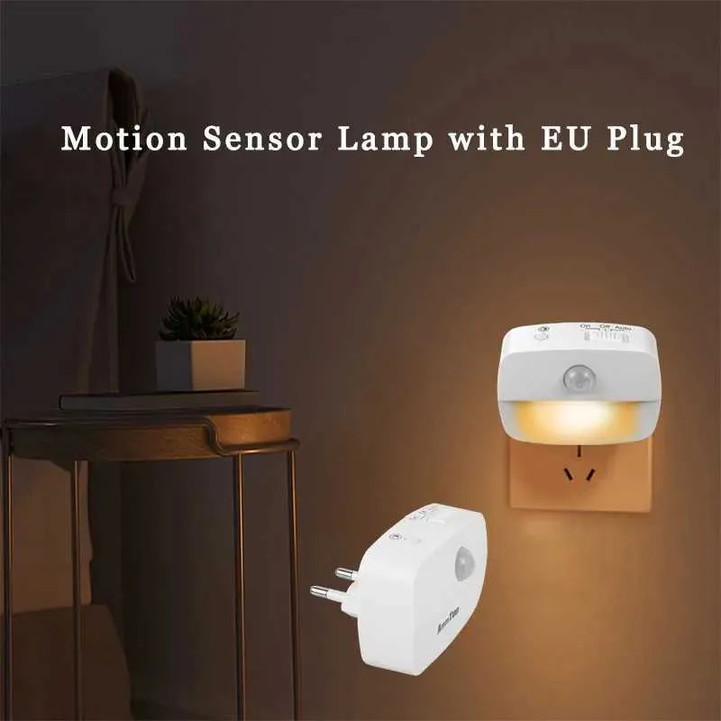 Wireless Motion Sensor LED Night Light - Plug-In, Battery Powered ...