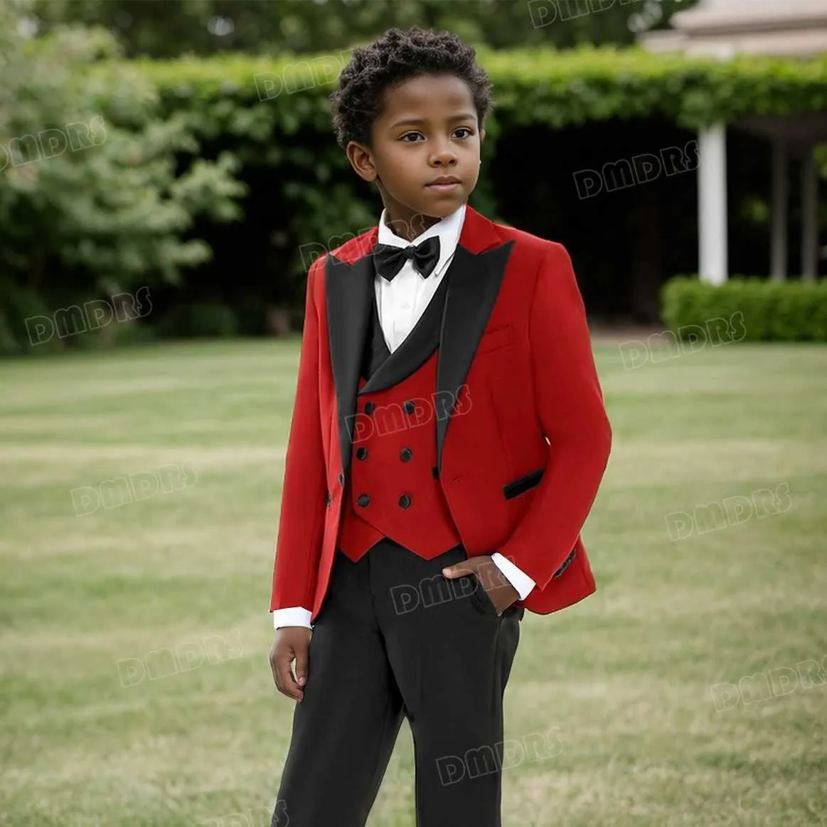 Boys Tuxedo Little Gents Suit Black With Brown Vest - Toddler Tuxedo ...