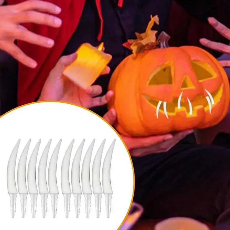 Halloween Dentures Set - Pumpkin Teeth Decor Kit, Fun Halloween Set ...