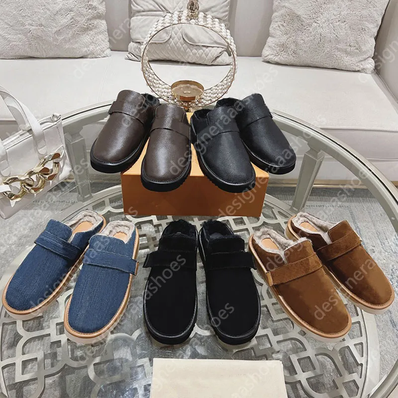 Blue Denim Platform Clog Women Mens Shoes Slides Mules Men Designer ...