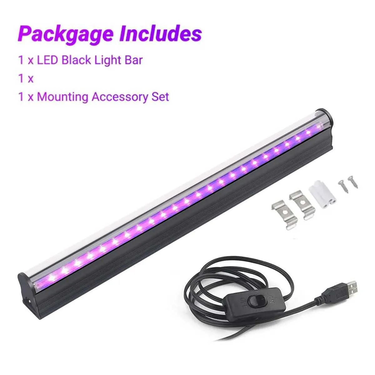 6W UV Black Light Bar - 395nm T5 LED Blacklight for Glow Parties ...