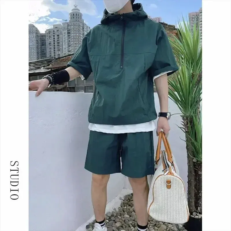 Premium Men's Summer Set: Casual Hoodie & Short Sleeve T-Shirt - Shop ...