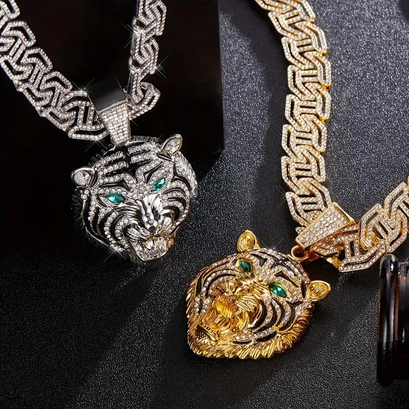 DHgate.com:Tiger Head Pendant: Iced-Out Hip Hop Cuban Link Chain ...