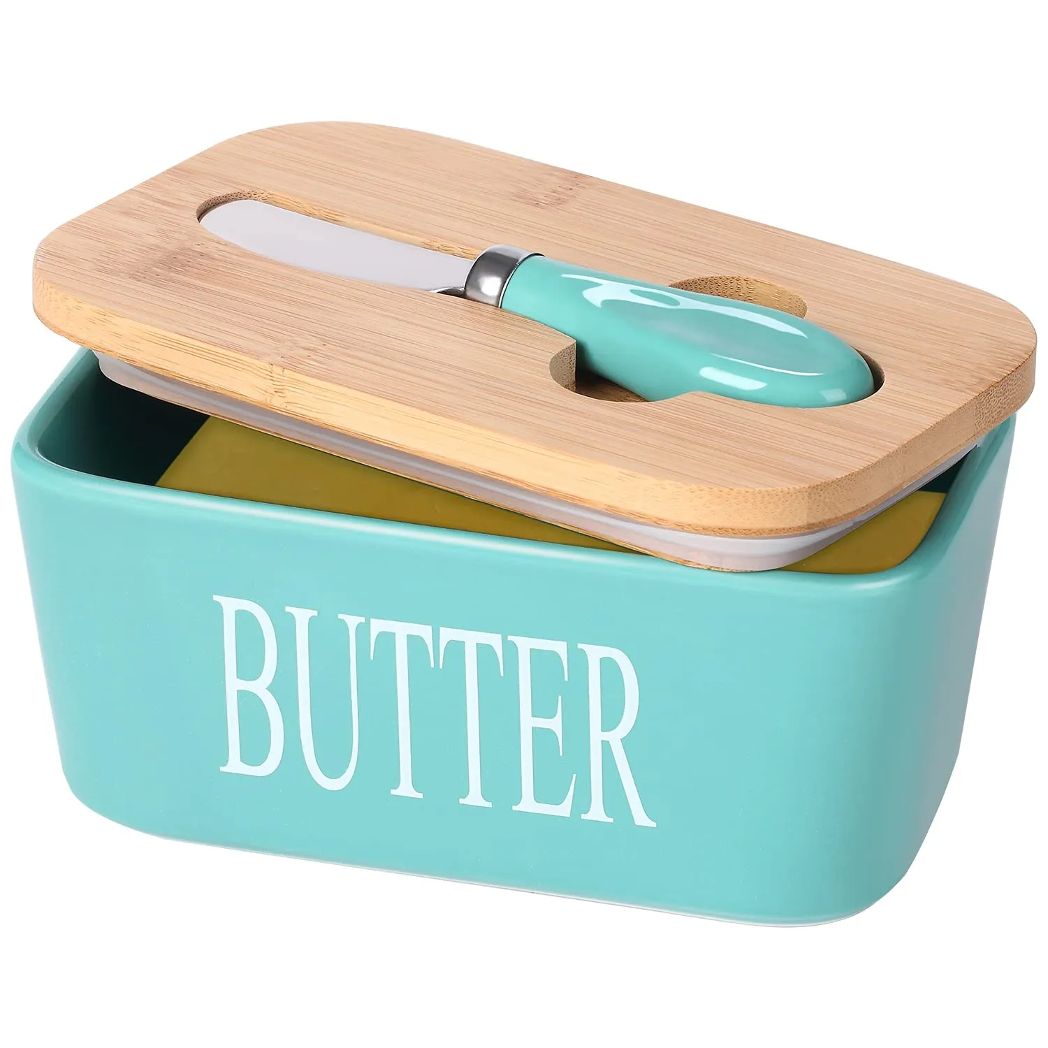 Elegant Yellow Ceramic Butter Dish With Lid Large... From Temmys, $2.3 ...