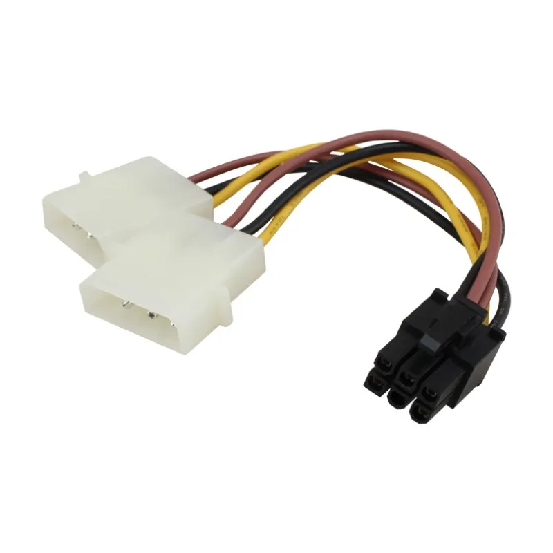 DHgate.com:big 4 pin 6 pin power cord double D graphics 6 p line turn ...