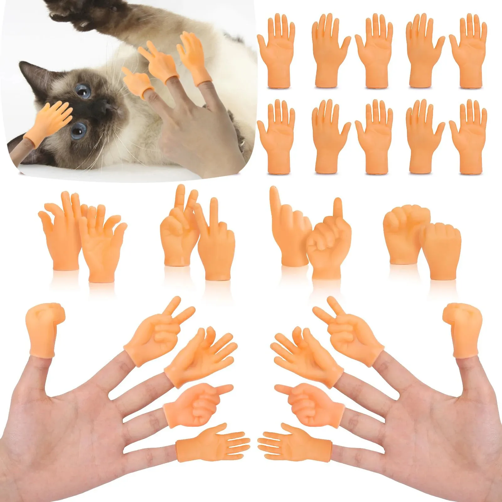 Interactive Miniature Small Plastic Cat Figures With Hands Model And ...