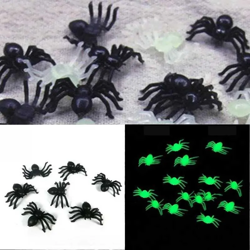 Luminous Mini Plastic Spiders - Halloween Decorations & Prank Toys 50 ...