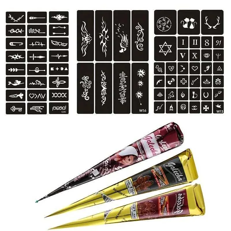 Henna Tattoo Paste Set Waterproof Long Lasting... From Enlai_xin1, $8. ...