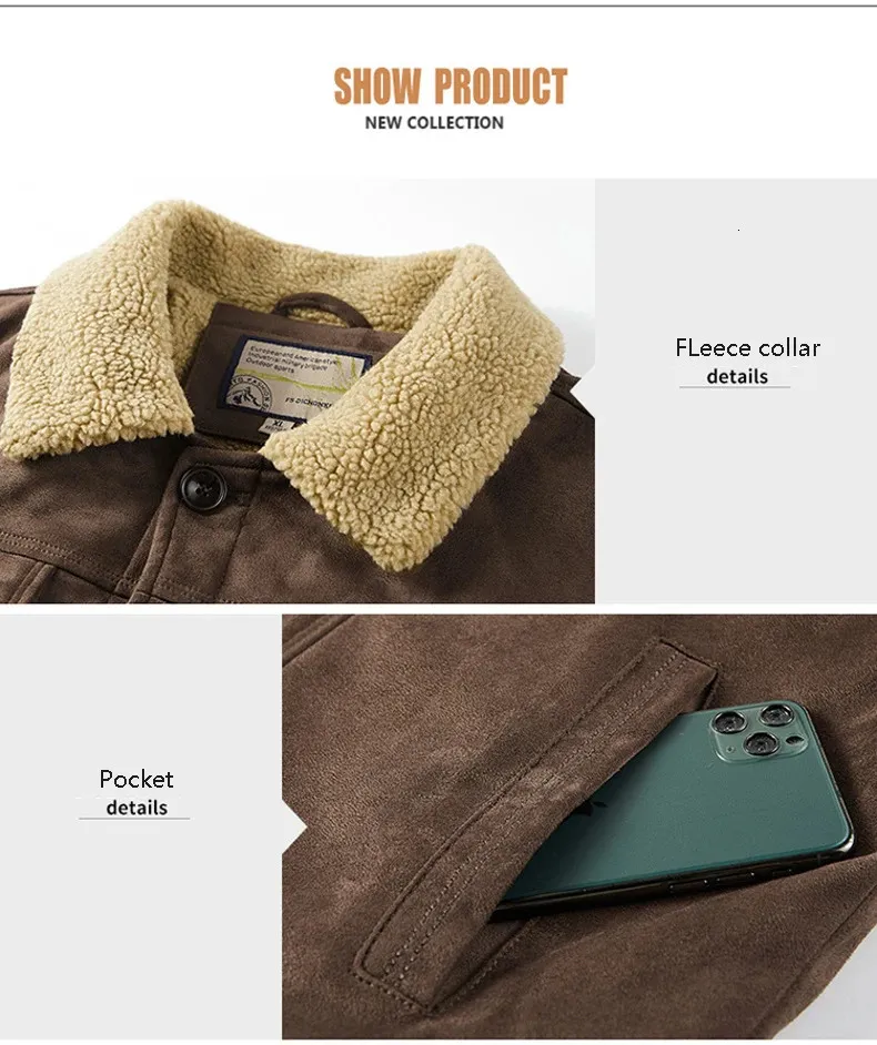 Fleece Lined Windbreaker Jacket Men Hooded Casual Acetate Autumn Winter ...