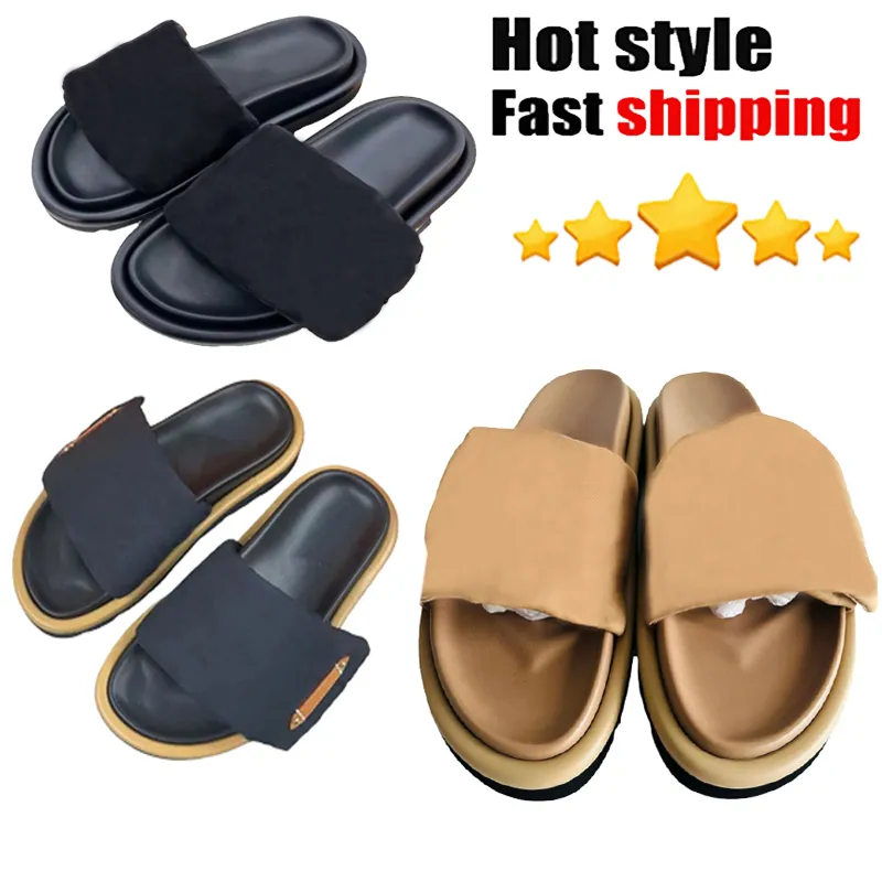 Designer Slide Sandals Womens Luxury Leather Metal Upper Beach Slippers ...