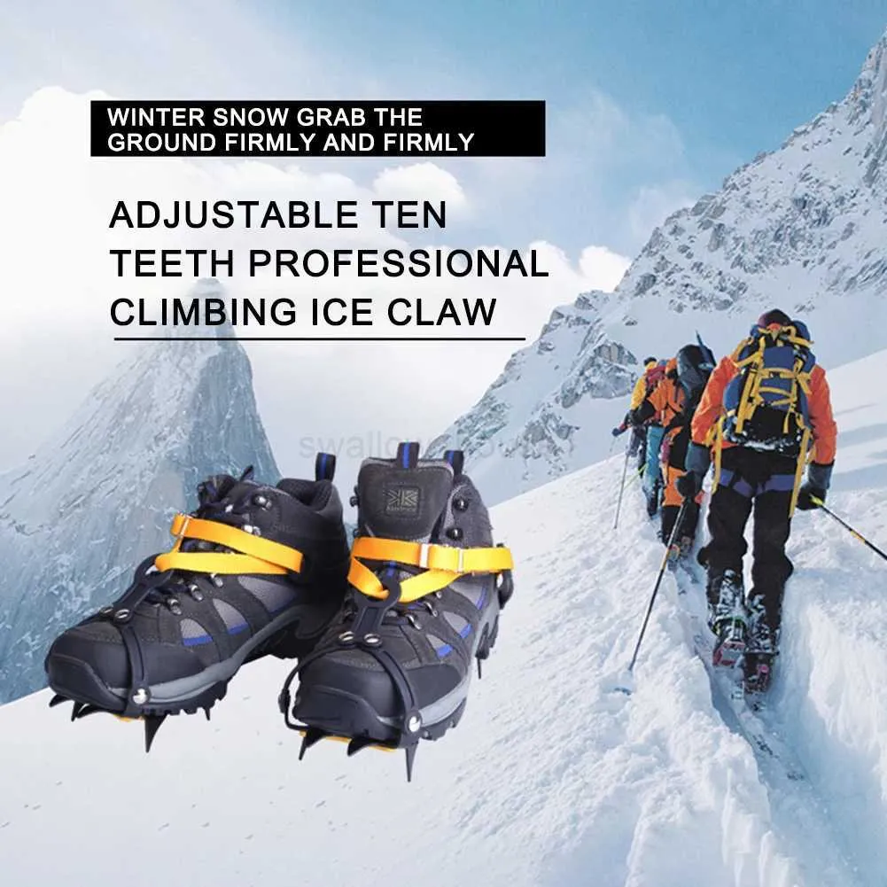 10-Teeth Ice Cleats - Stainless Steel Crampons for Hiking ...