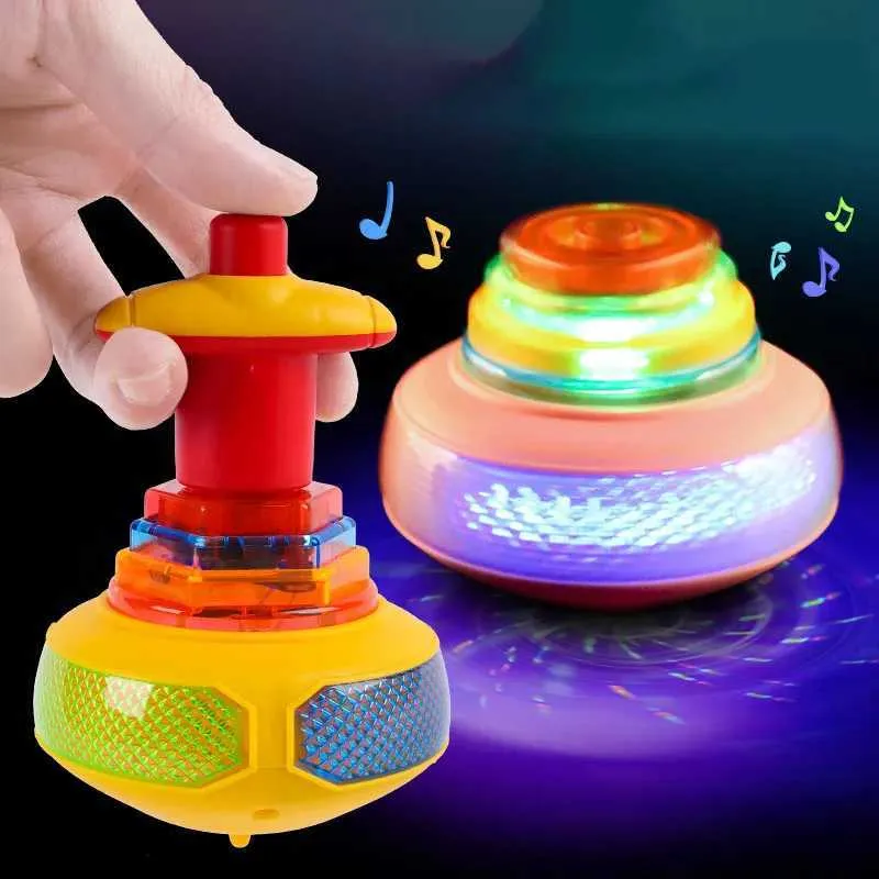 Light-Up Spinning Top Toy - LED Football Gyroscope with Music ...