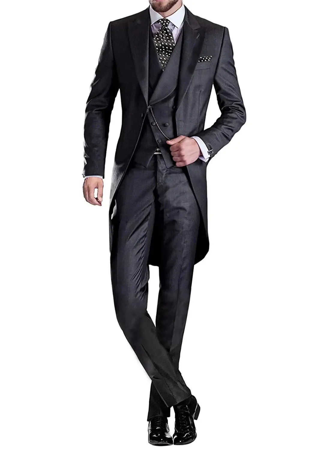 Solid Mens Tailcoat Suit Set Business Tuxedos For Men Suit Coat Pants ...