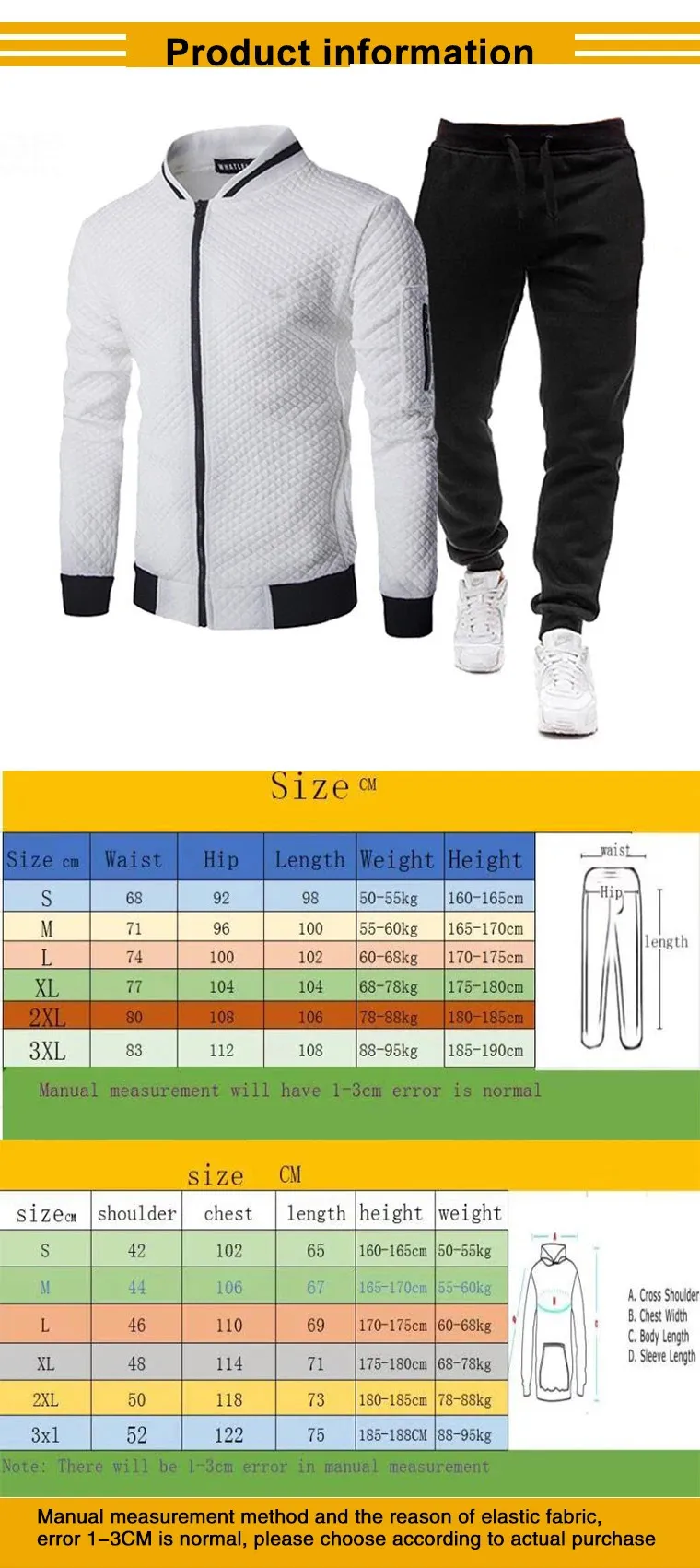 Mens Complete Tracksuit Set: Fashion Colorblock Jogging Suit - Autumn ...