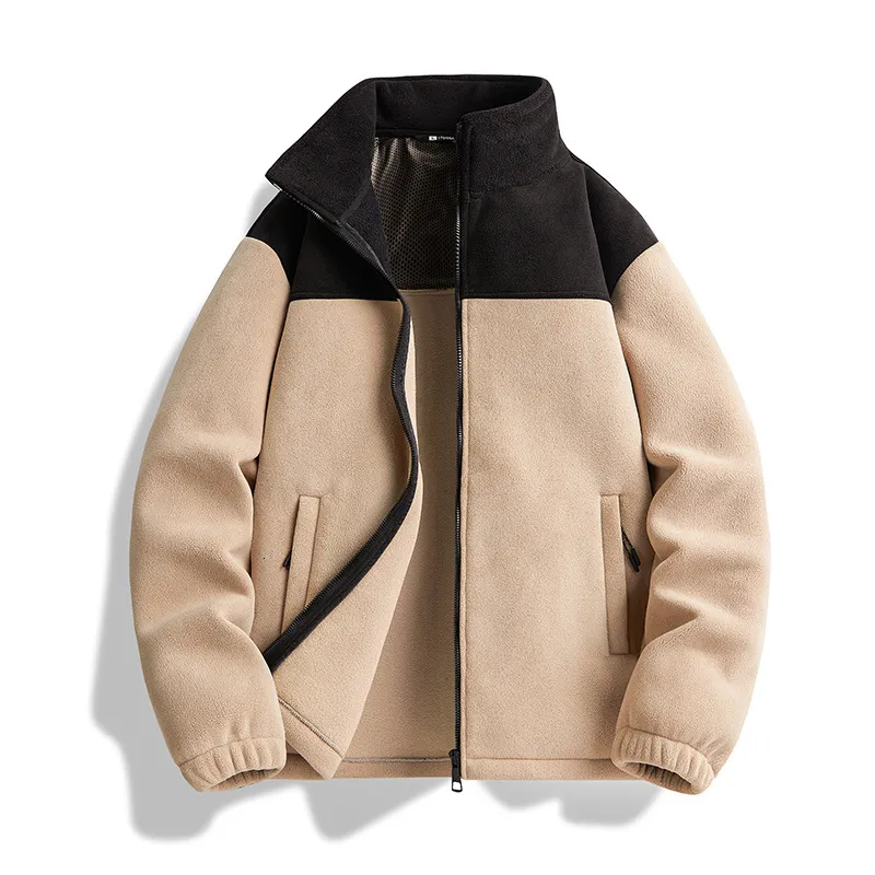 Thick Fleece Jacket Mens Fleece Stand Up Collar Inner Liner Top Womens ...