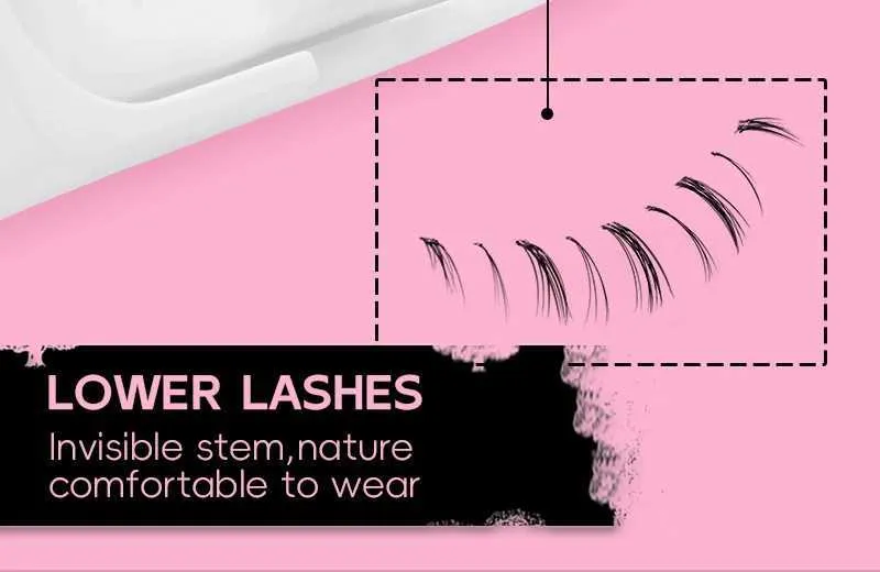 Natural Look False Eyelashes Set - Upper & Lower Lashes, Lightweight ...
