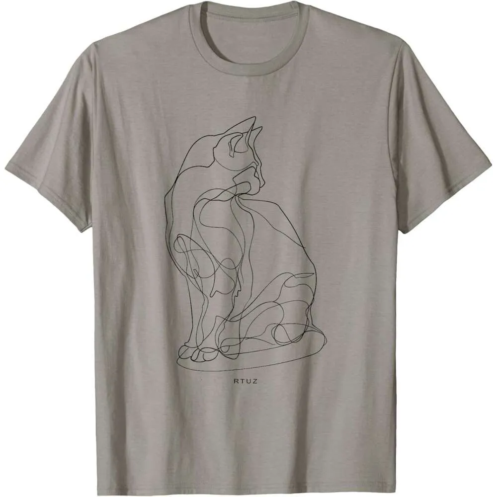 Men's Sport Cotton Blend Crew Neck Cat Graphic Tee Short Sleeve Deals ...