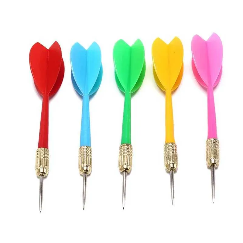 DHgate.com:Pro Brass Barrel Steel Tip Darts Set - 3 Multicolor Darts ...