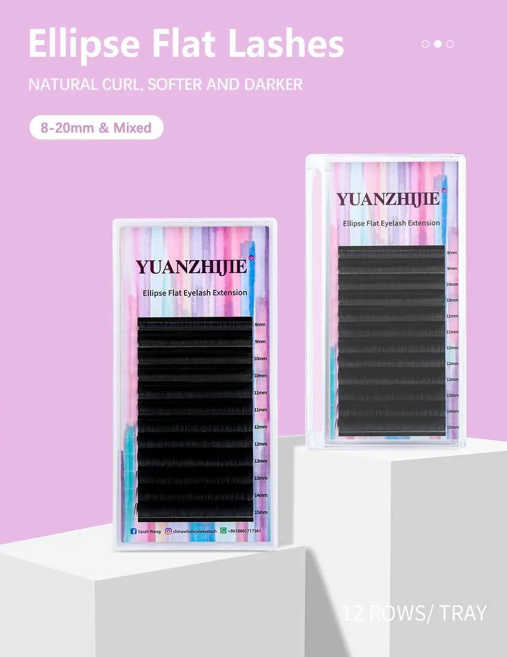 Flat Ellipse Faux Mink Lash Extensions: Matte Black, Soft, Handmade ...