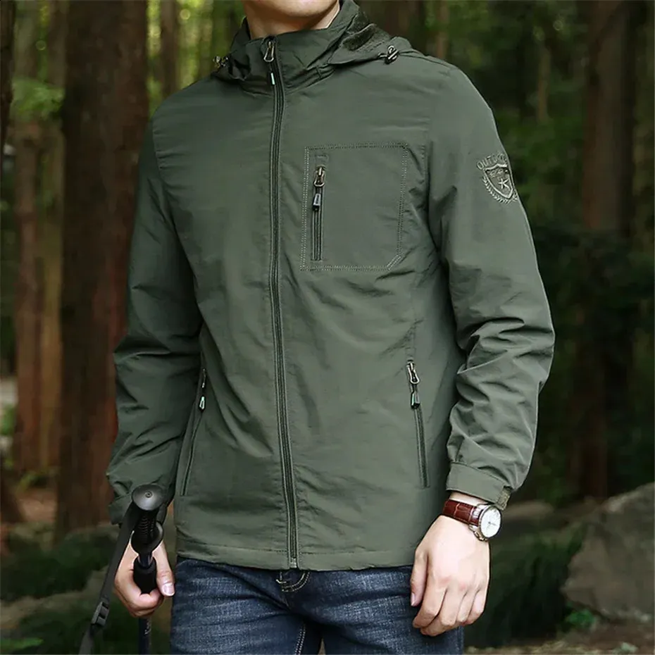 Waterproof Windproof Outdoor Jacket - Mens Fashion Casual Camping Coat ...