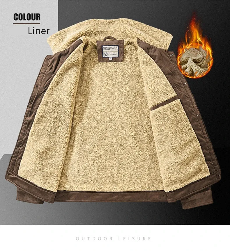 Fleece Lined Windbreaker Jacket Men Hooded Casual Acetate Autumn Winter ...