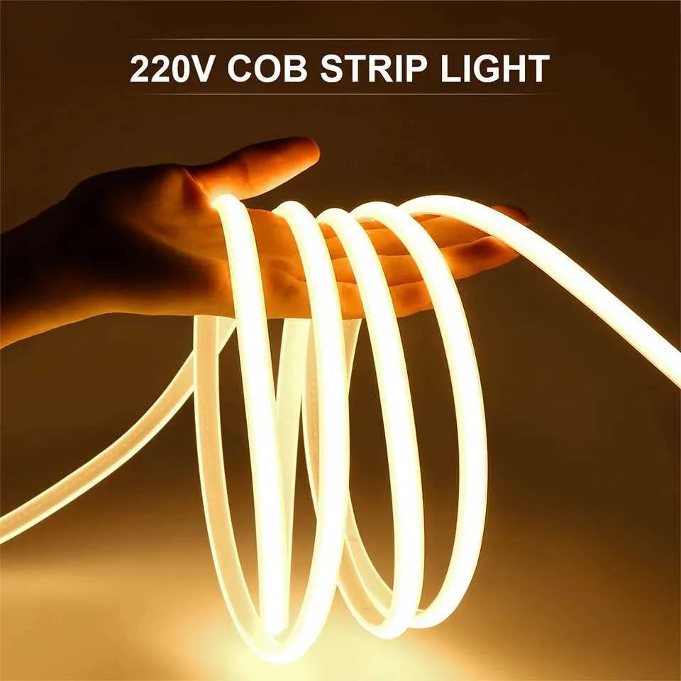 Super Bright Dimmable LED Neon Rope Lights: Flexible COB Strip with EU ...