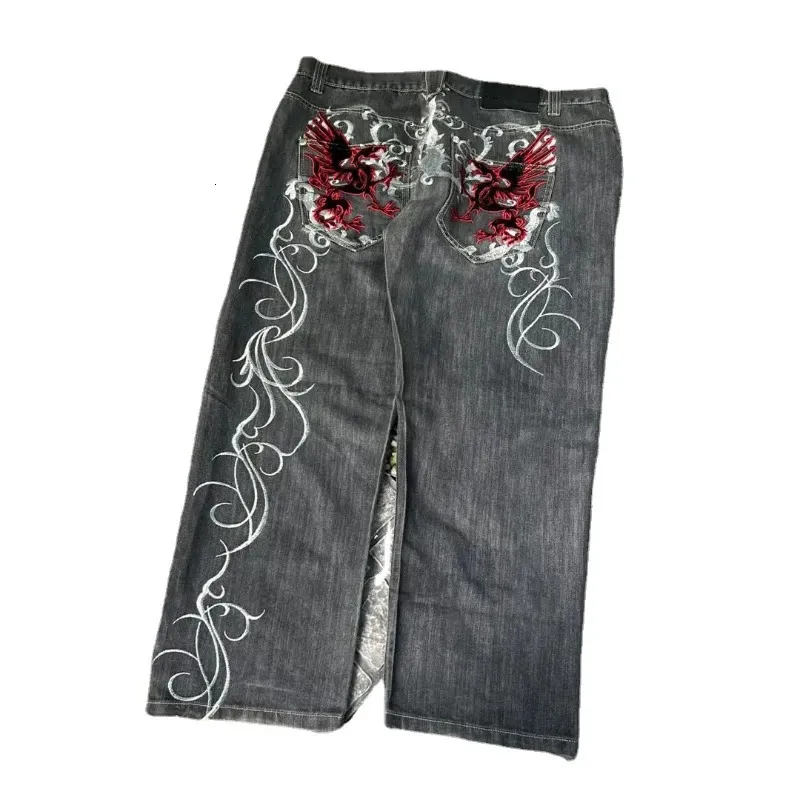 Y2K Fashion Jeans: Retro High Waist Wide Leg Pants with Unique Pattern ...