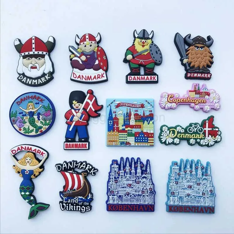 Denmark Travel Souvenir Rubber Fridge Magnets - European Collection ...