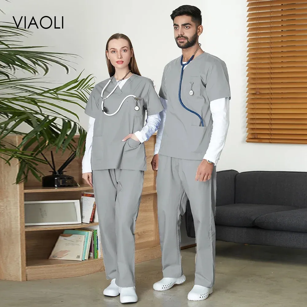 Wholesale High Quality Veterinary Work Men's Jogger Scrubs Set For Pet ...