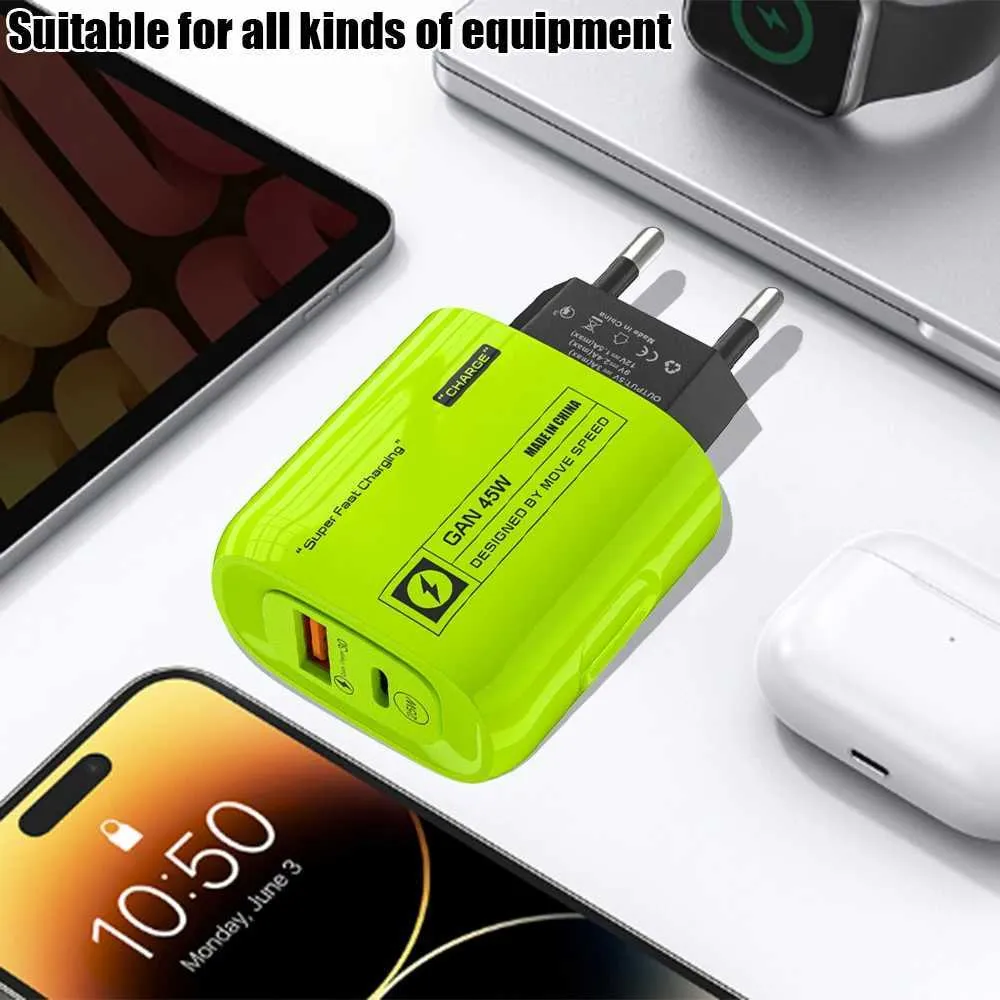 45W USB Type C Fast Charger: Universal EU/US Plug, High-Speed PD ...