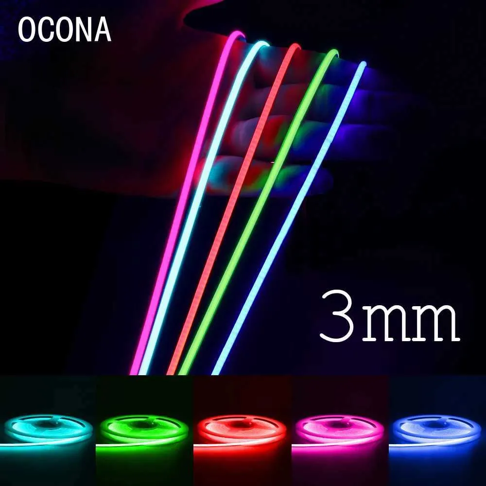 Ultra Thin 3mm COB Neon Rgb Led Strip Light For Home Decoration And DIY ...