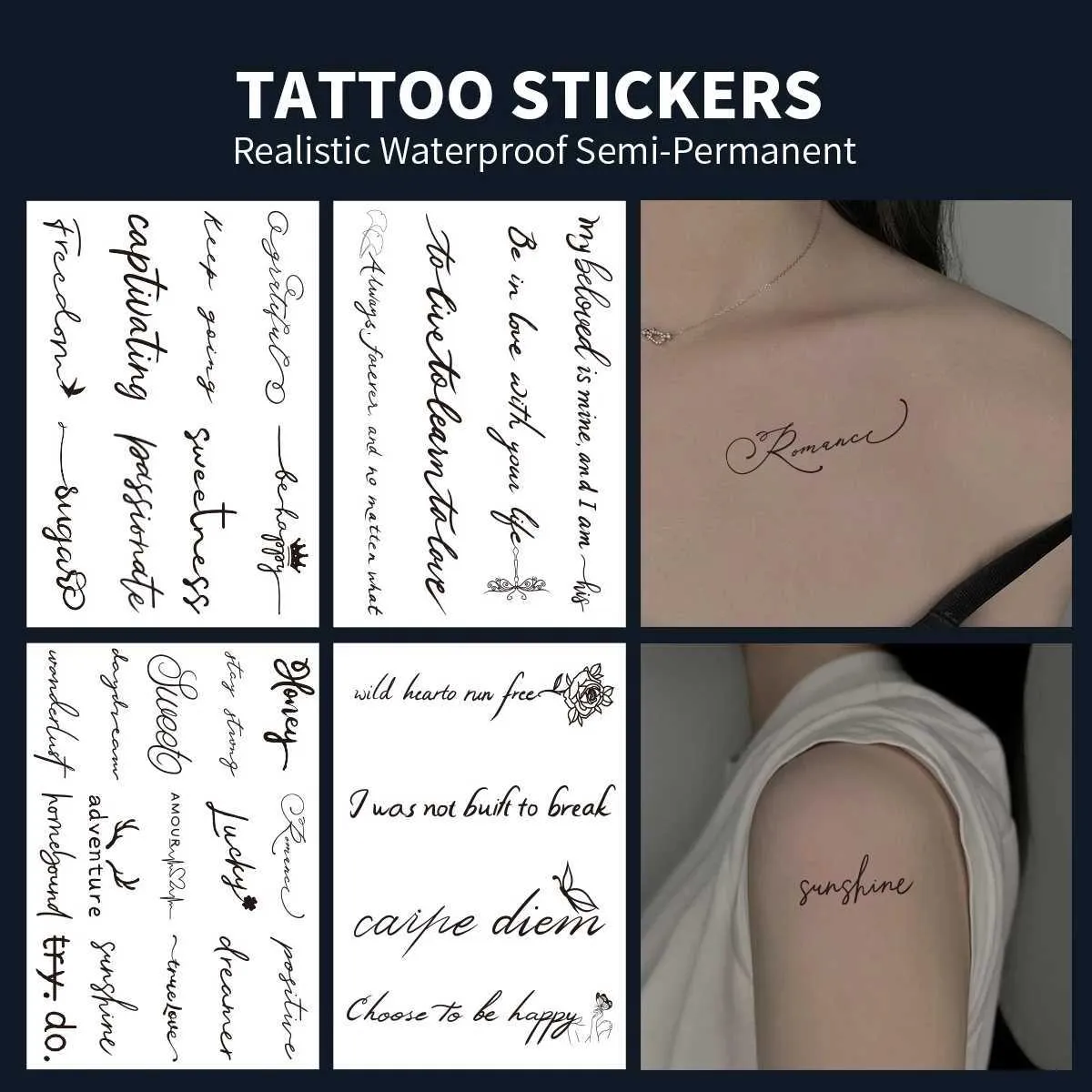 Personalized Temporary Tattoos 4 Sheets Of Waterproof Tattoo Stickers ...