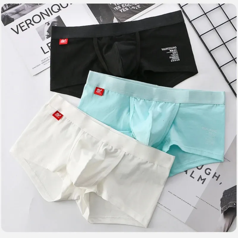 Mens boxing shorts open underwear 100% cotton breathable plus size ...
