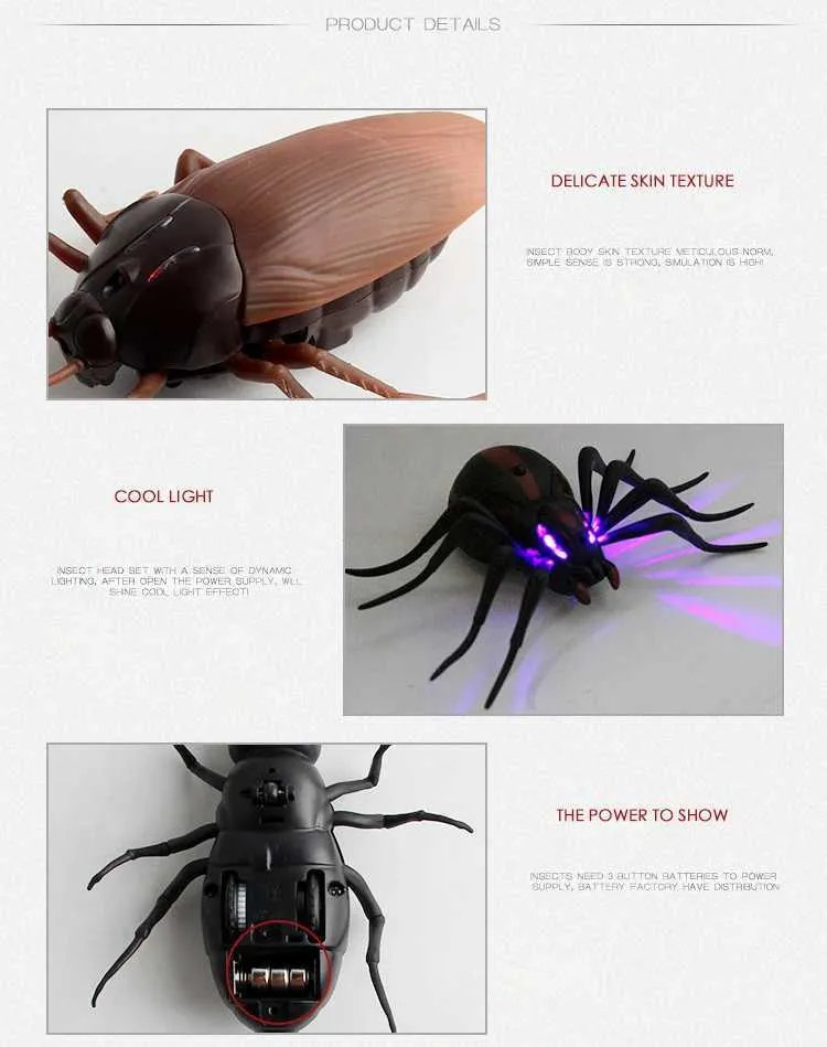 Electric/RC Insects Infrared Cockroach, Spider, And Ant Prank Jokes ...