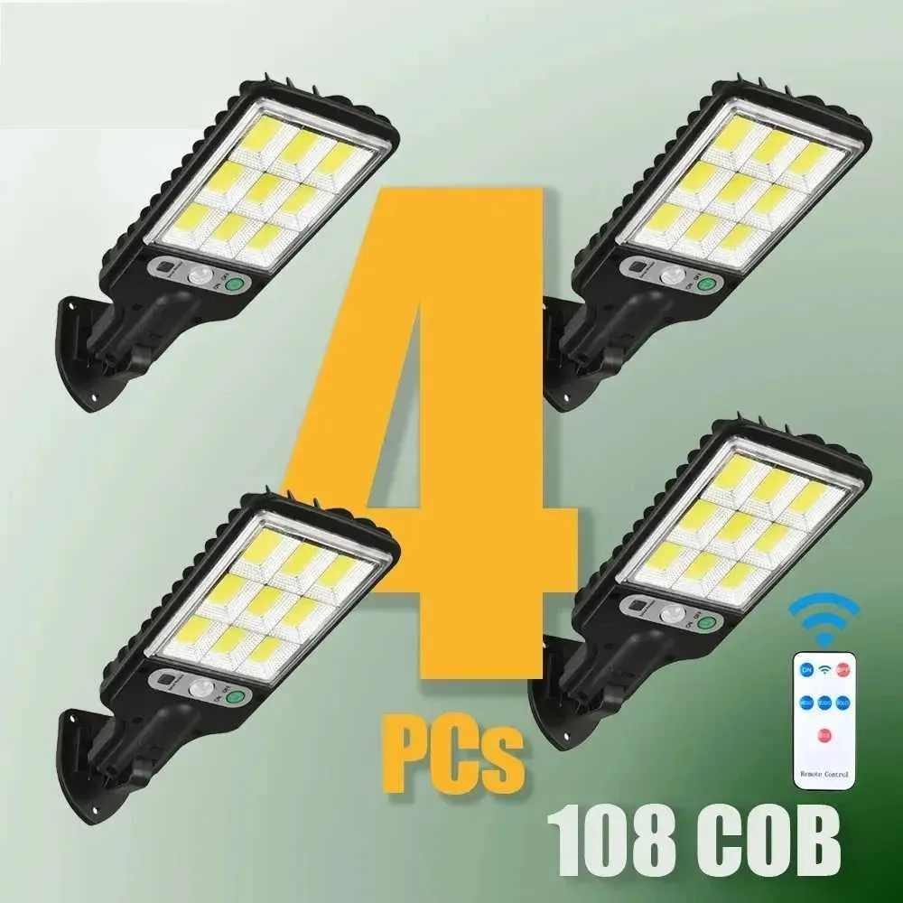 Solar Powered Outdoor Sensor Lights: 72/108 COB LED, Waterproof ...