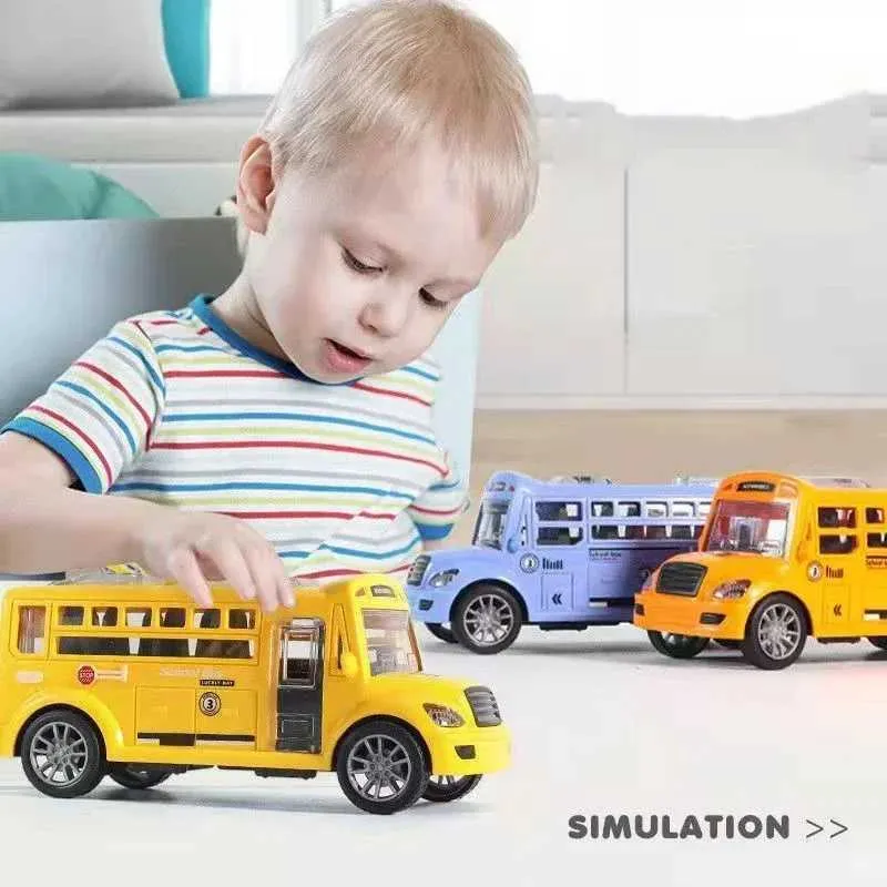 City Bus Toys, Educational School Bus Model With Opening Doors Kids ...