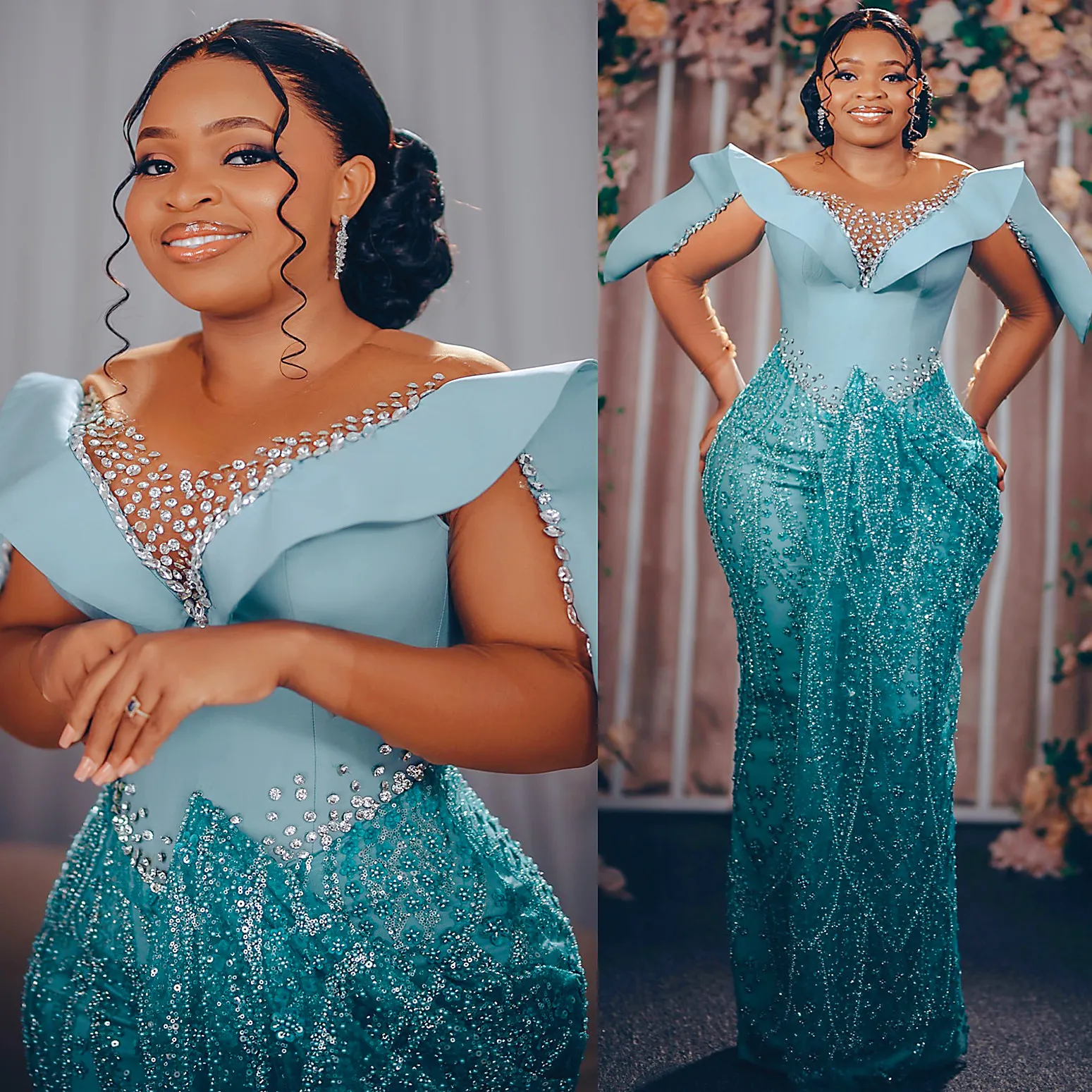 Hunter Green Lace Mermaid Von Maur Prom Dresses With Crystals Plus Size ...