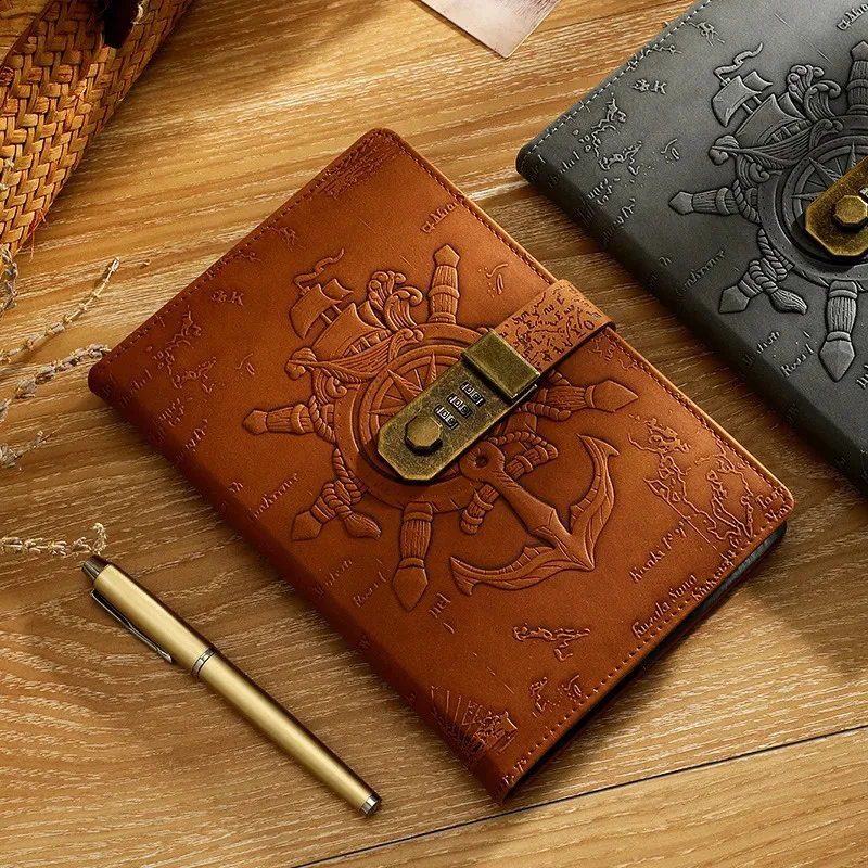 A5 Vintage Lock Journal: Premium Leather Bound Notebook A5 for Writing ...