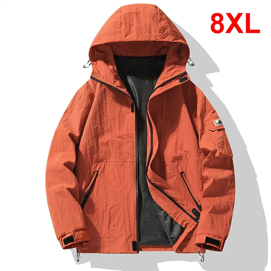 Plus Size Hooded Jacket: 8XL Spring/Autumn Outerwear - Shop Now! Best ...