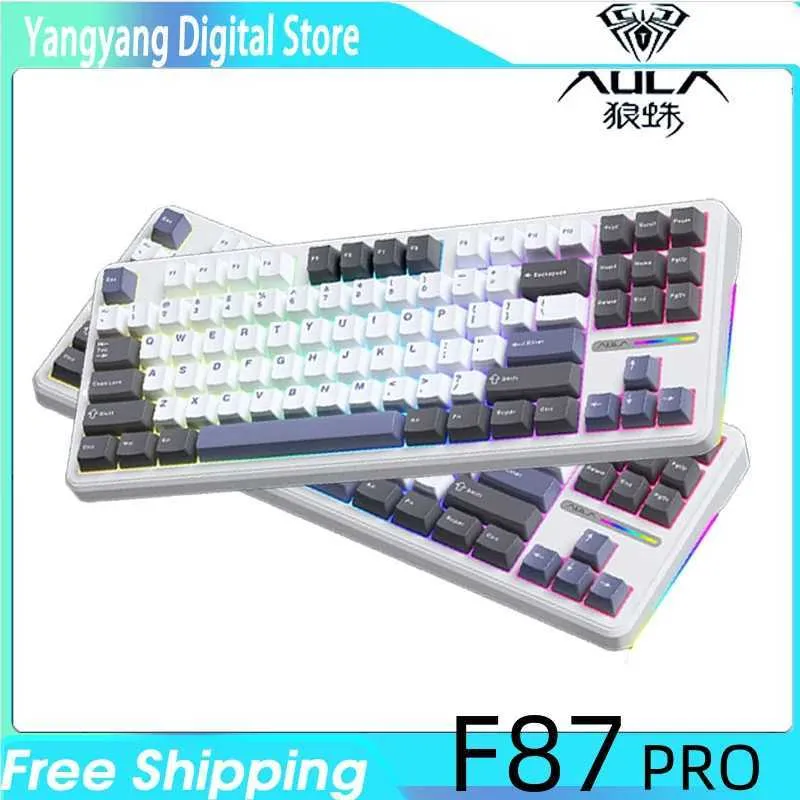 Aula F87 Pro Tri Mode Bluetooth Mechanical Atrix Keyboard Customizable ...