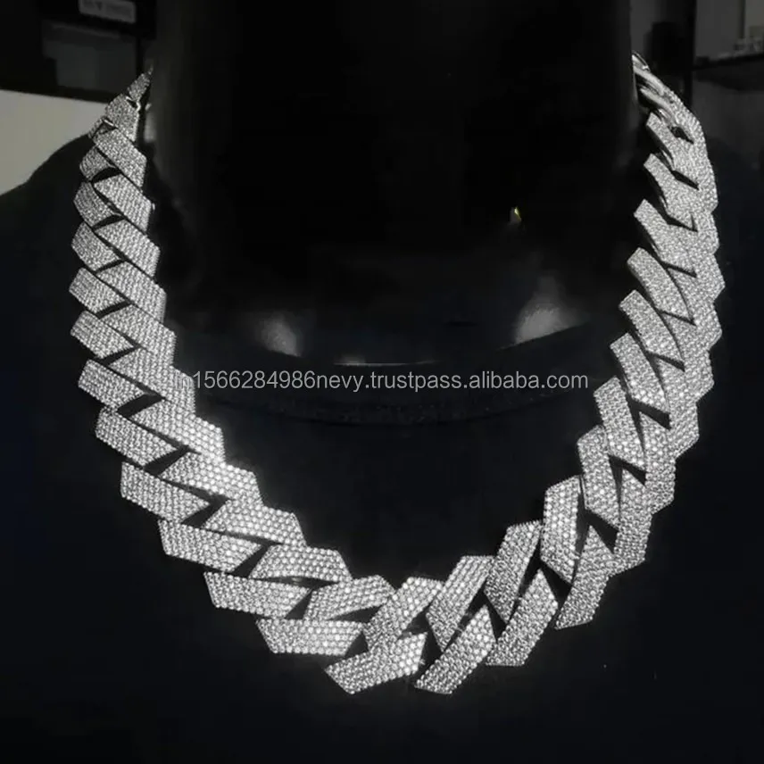Custom Name 26mm Rappers Iced Out Cuban Link Chain Diamond Moissanite ...