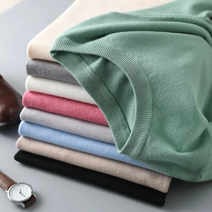 Superfine Merino Wool T Shirt Mens Knitted O Neck Breathable Thin ...