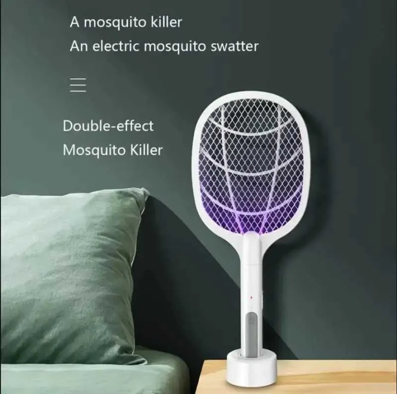 2-in-1 Mosquito Zapper Wand & Night Lamp - Rechargeable Fly Swatter ...