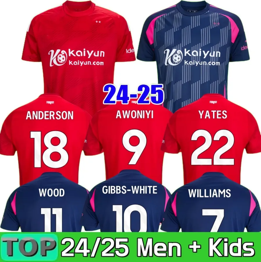 Forest 22 23 Football Kits Set AWONIYI WOOD, WILLIAMS, GIBBS WHITE ...