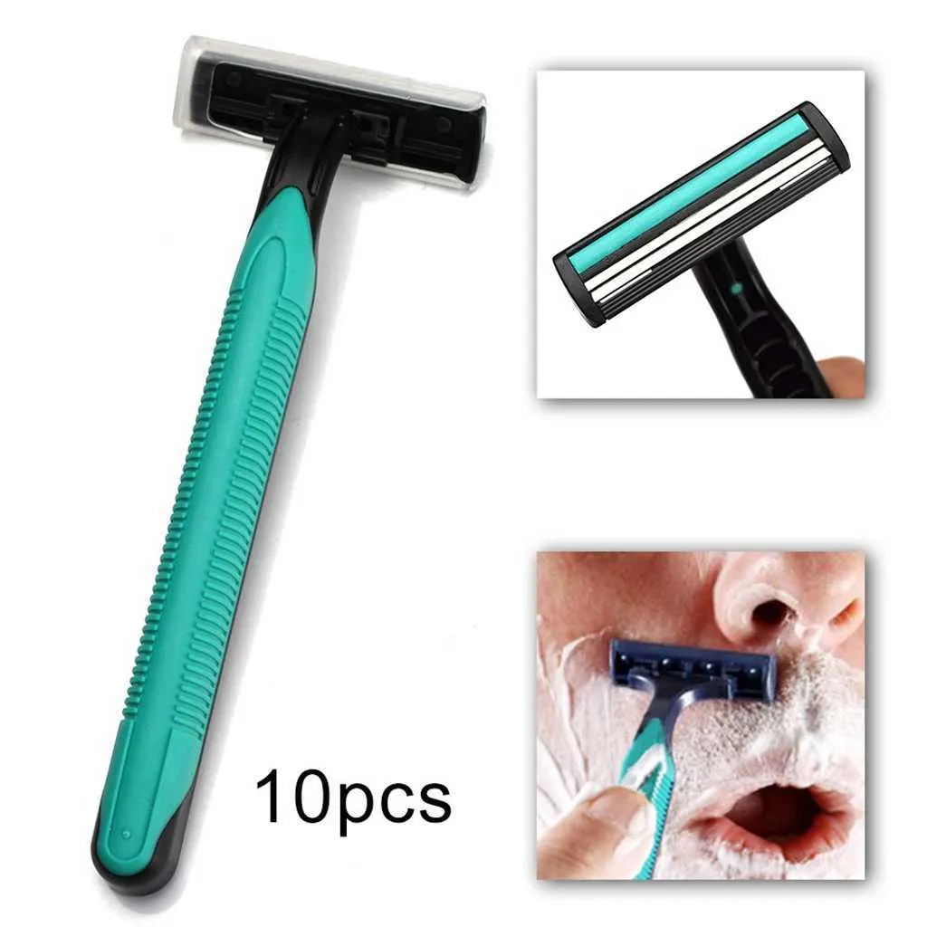 10-Piece Disposable Razor Set: Double Blades for Smooth Shaving ...