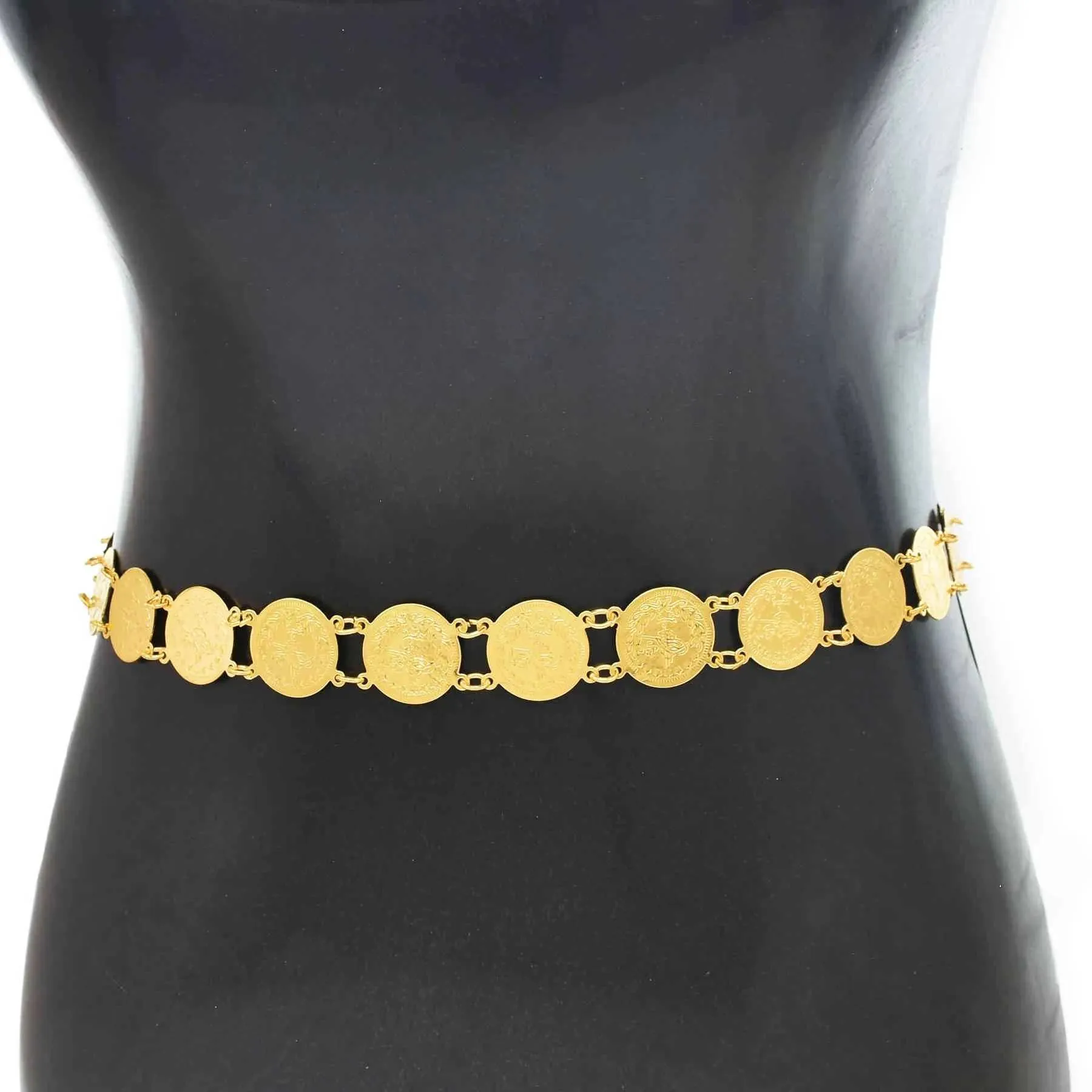 W240809 Silver Coin Waist Belly Chain Single Row... From Swallow_house ...